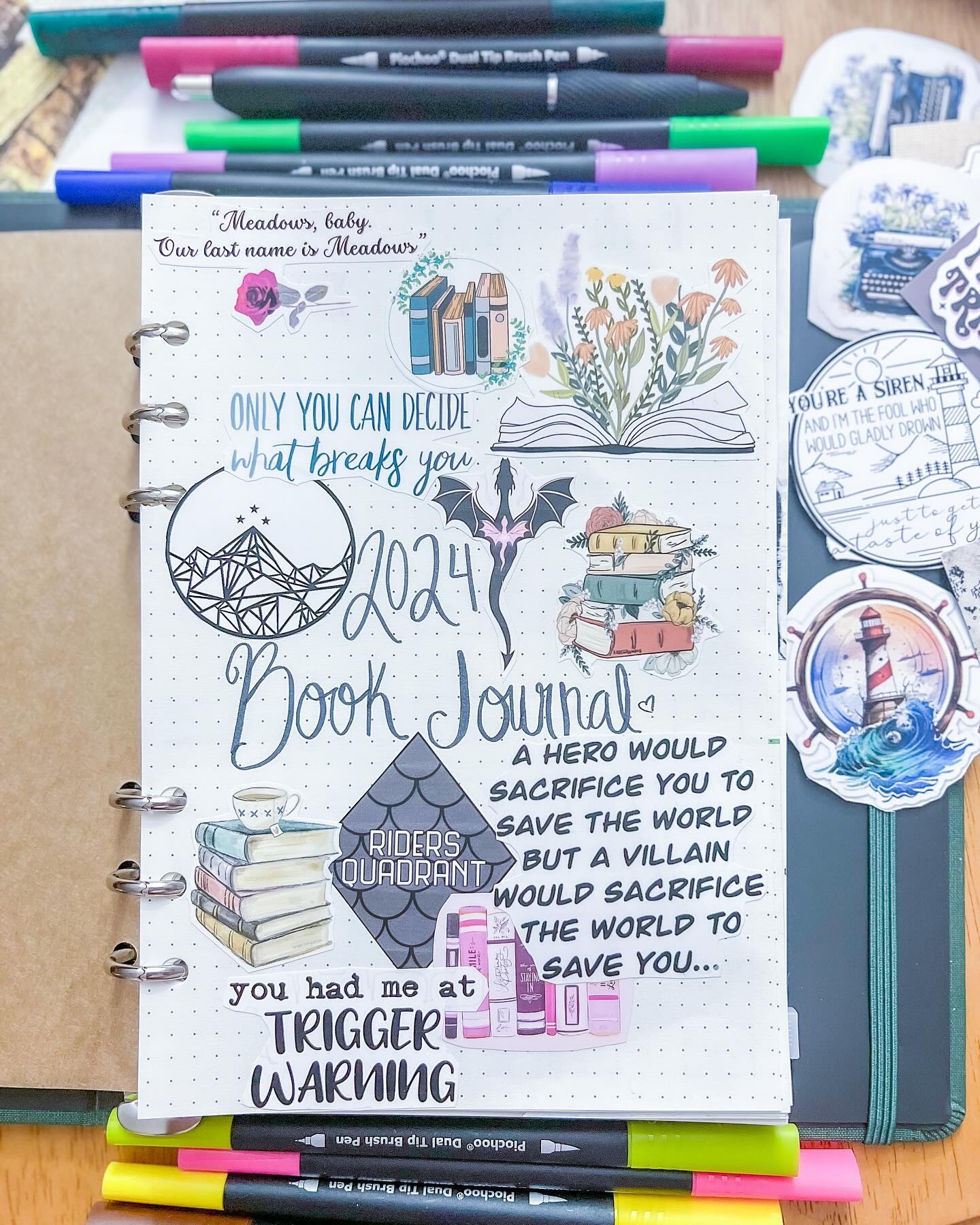 Book-Themed Bullet Journal Ideas