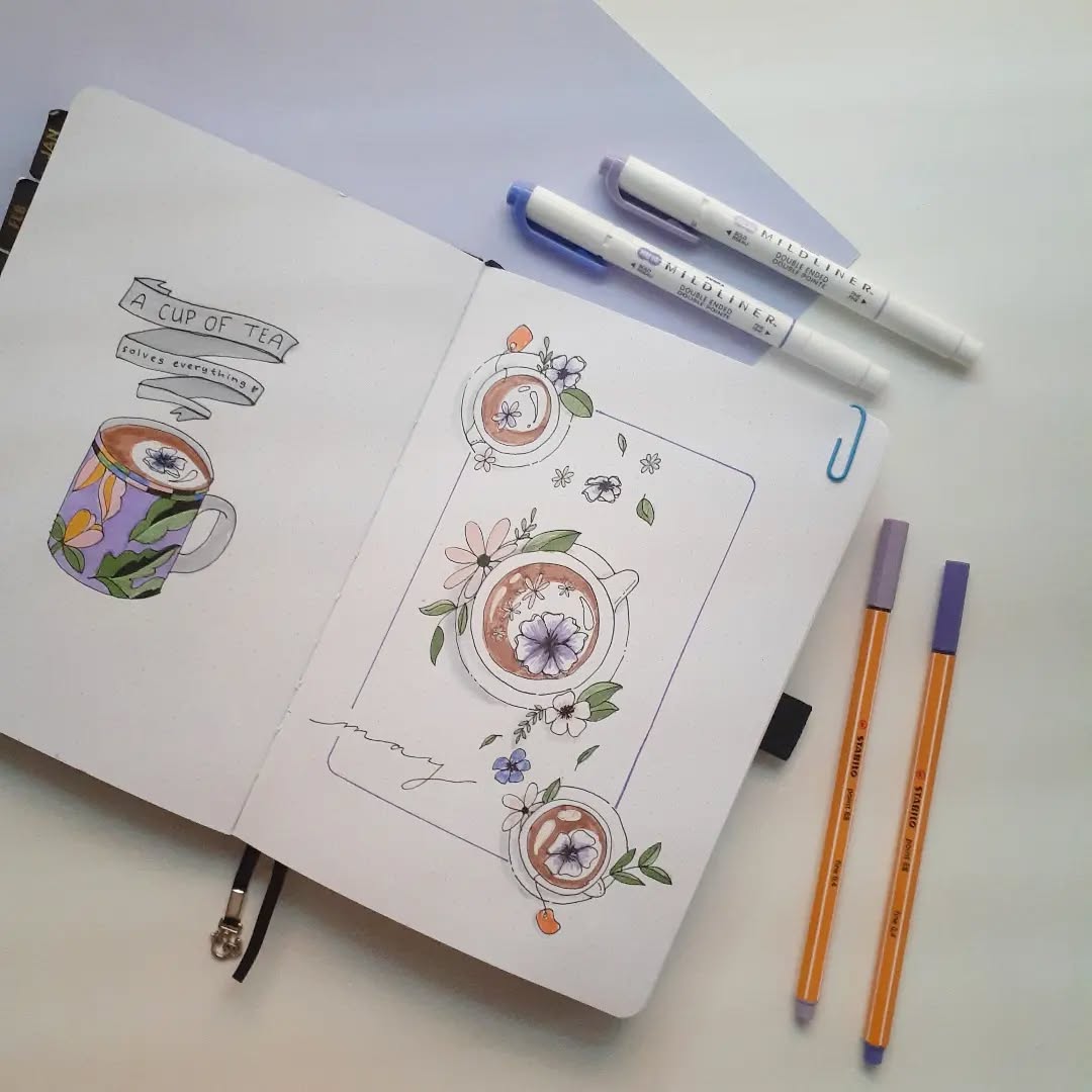 Tea Cup Bullet Journal Ideas