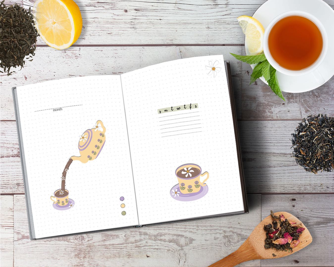 Tea Cup Bullet Journal Ideas