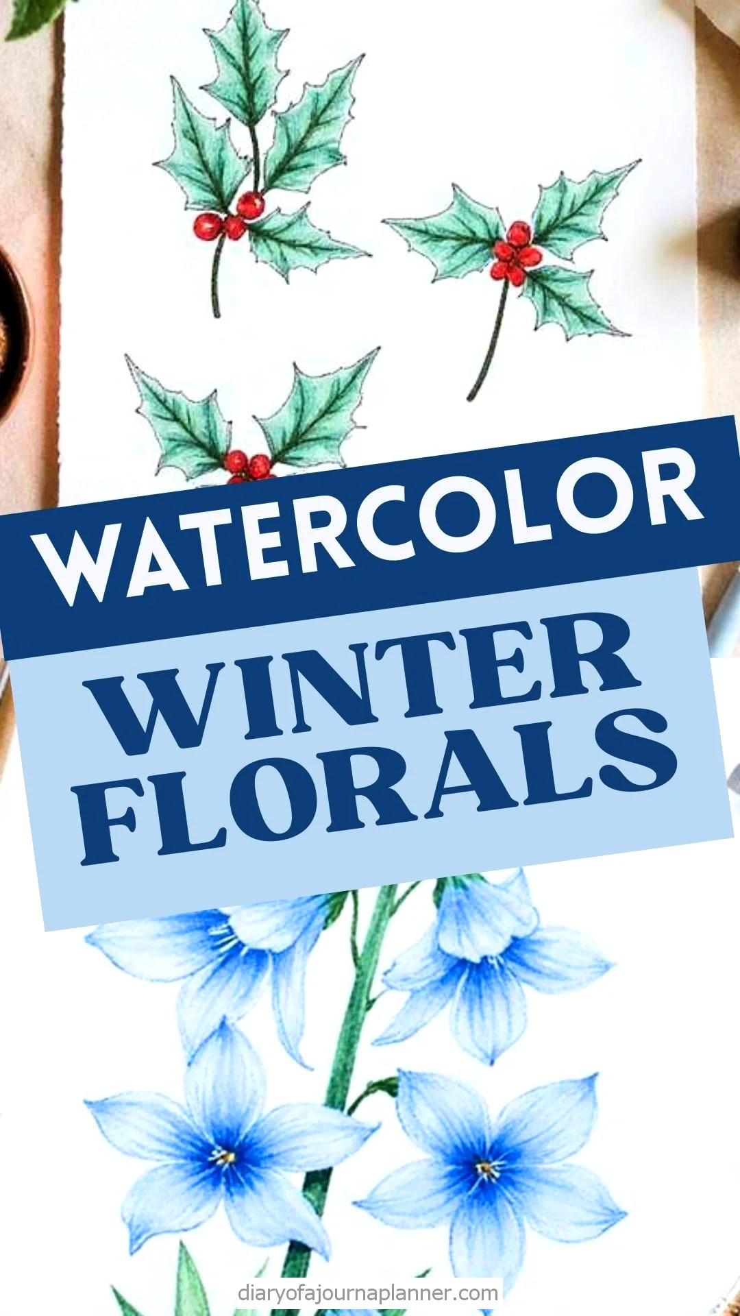 Watercolor Winter Florals to Decorate Your Planner