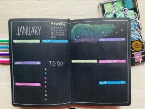 Night Sky Bullet Journal Ideas